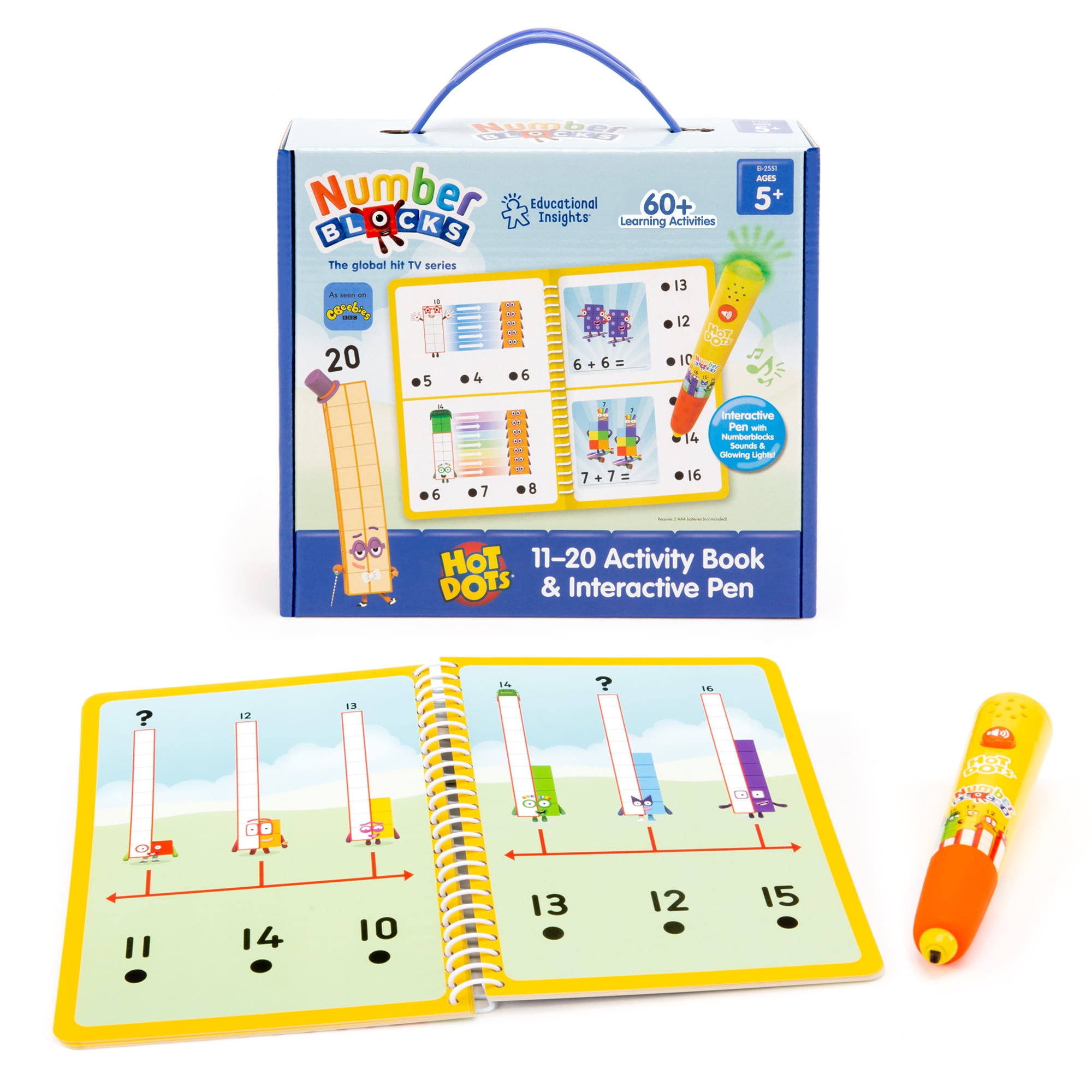 Educational Insights Hot Dots Numberblocks Workbook & Pen Numbers 11-20 ...