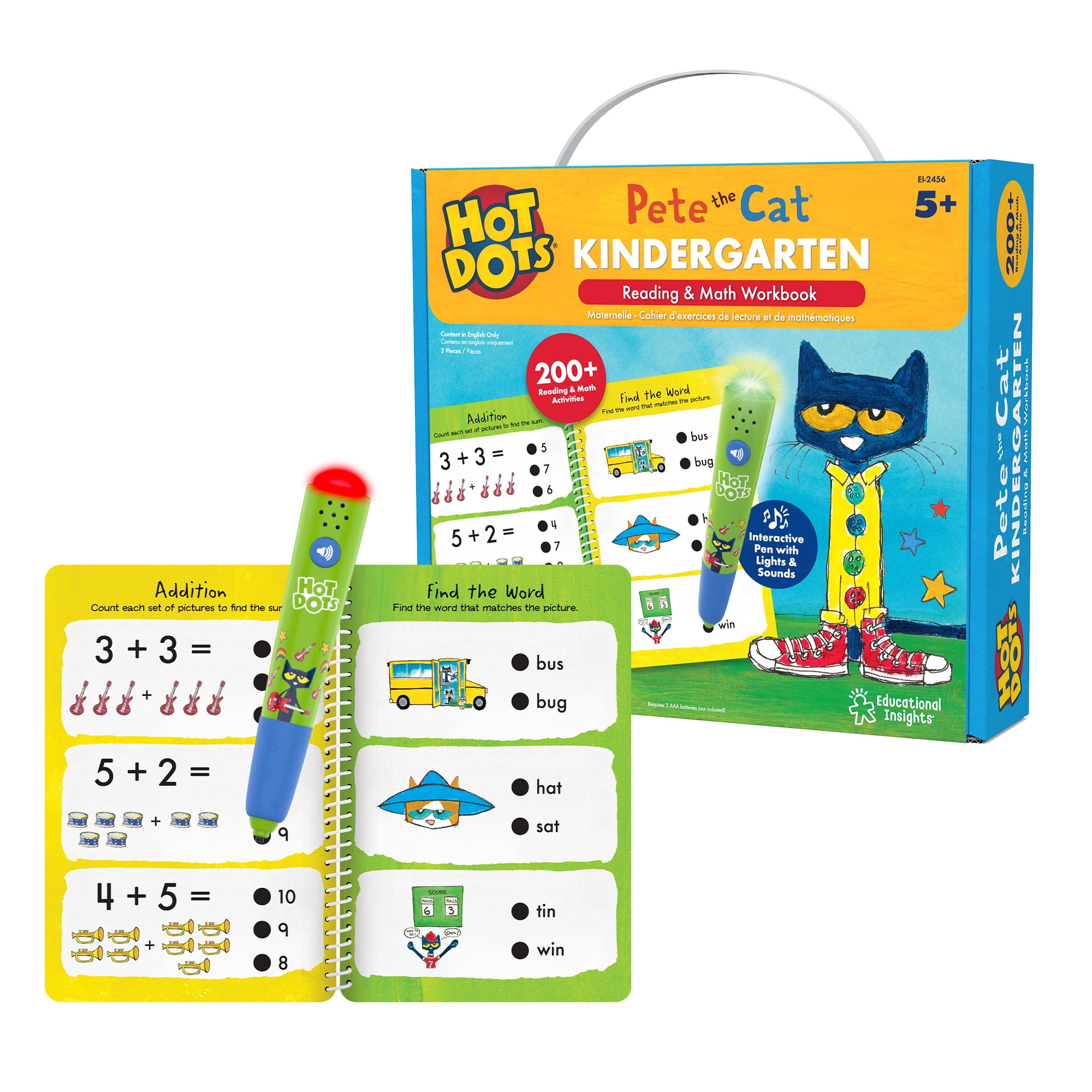 Educational Insights Hot Dots Pete the Cat Kindergarten Reading and ...