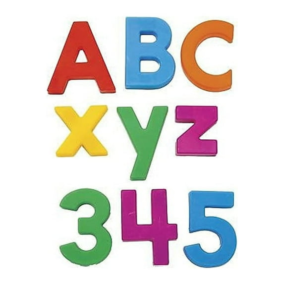 Educational Insights Multicolored Jumbo AlphaMagnets & MathMagnets, 100 ...
