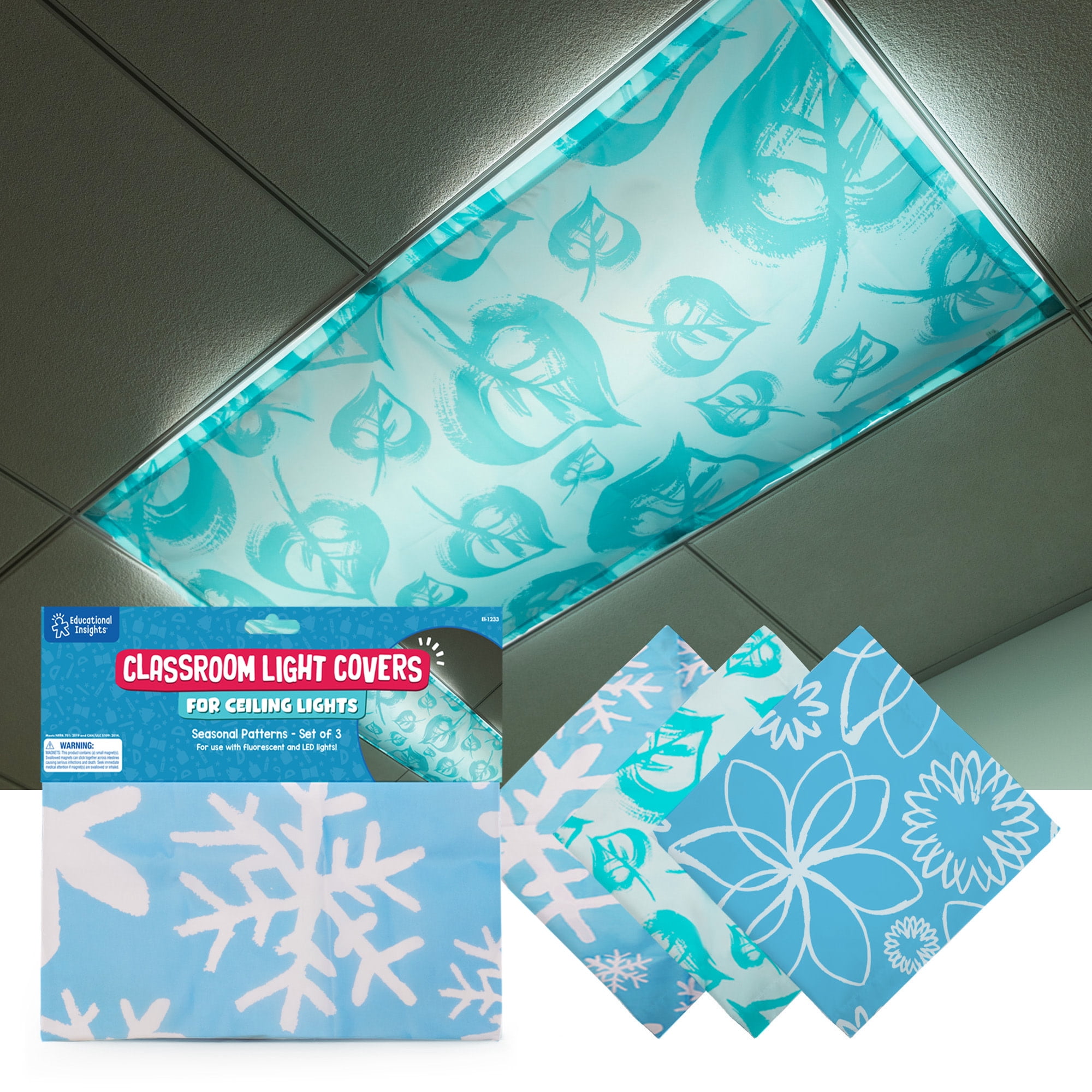 Educational Insights Fluorescent Light Covers 3-Pack Seasonal, Light ...