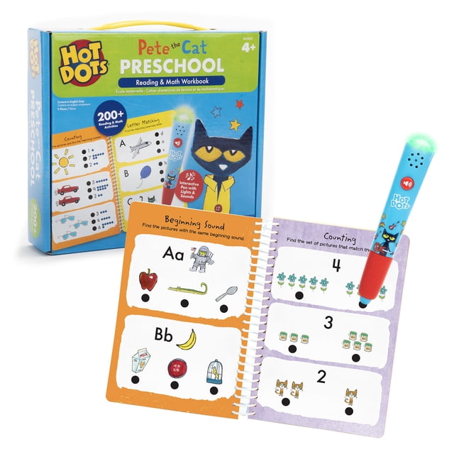 Educational Insights Hot Dots Pete The Cat Preschool Reading and Math ...
