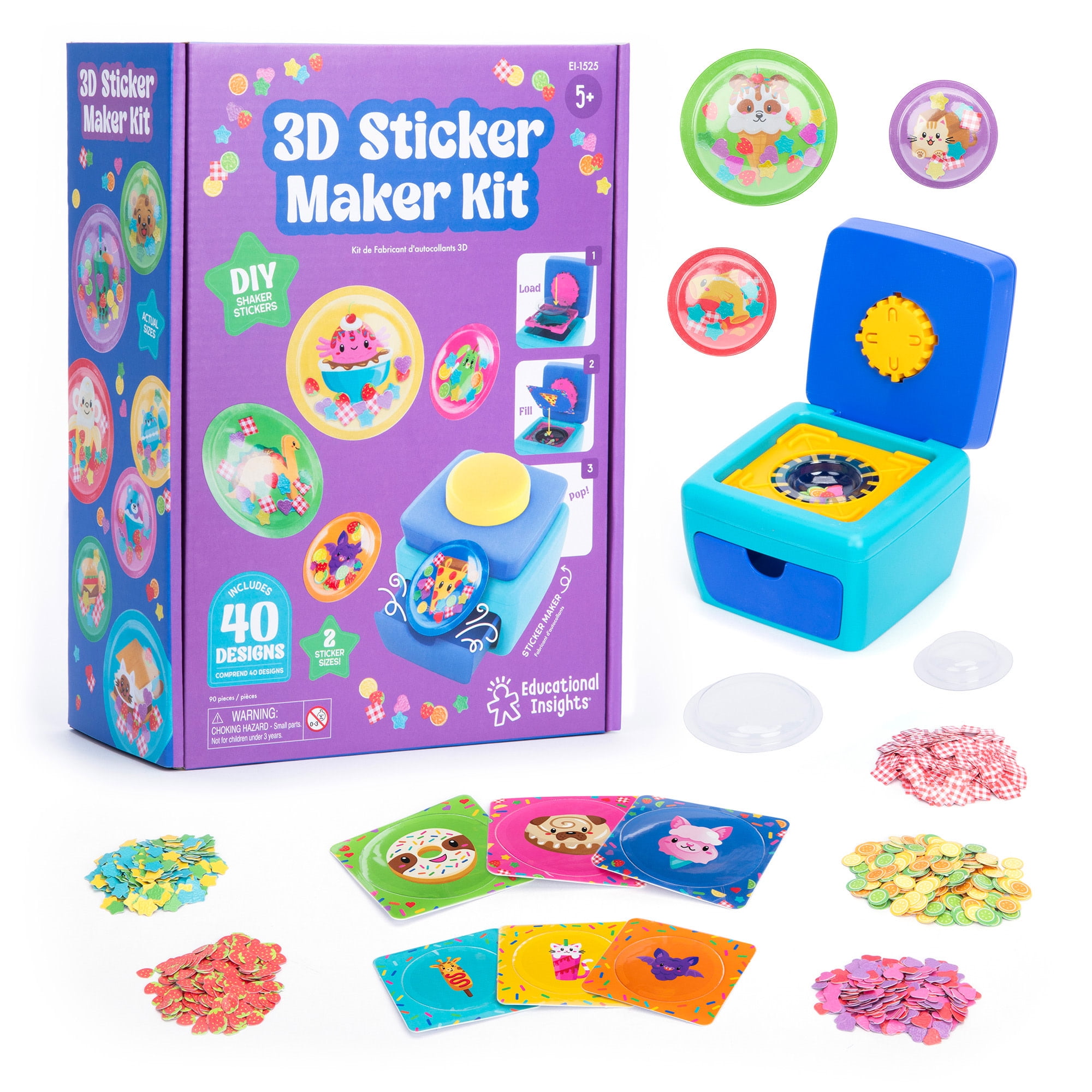 Educational Insights 3D Sticker Maker Kit, Art Craft Kit for Kids, Ages ...