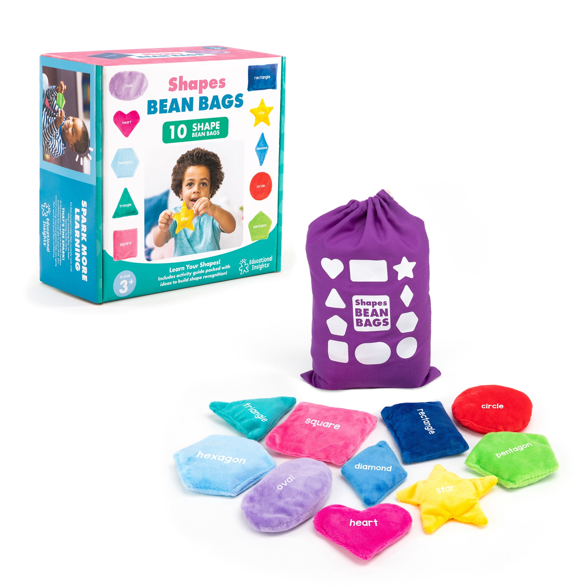 Educational Insights Shapes Bean Bags, Set of 8, Toddler Learning Toys ...