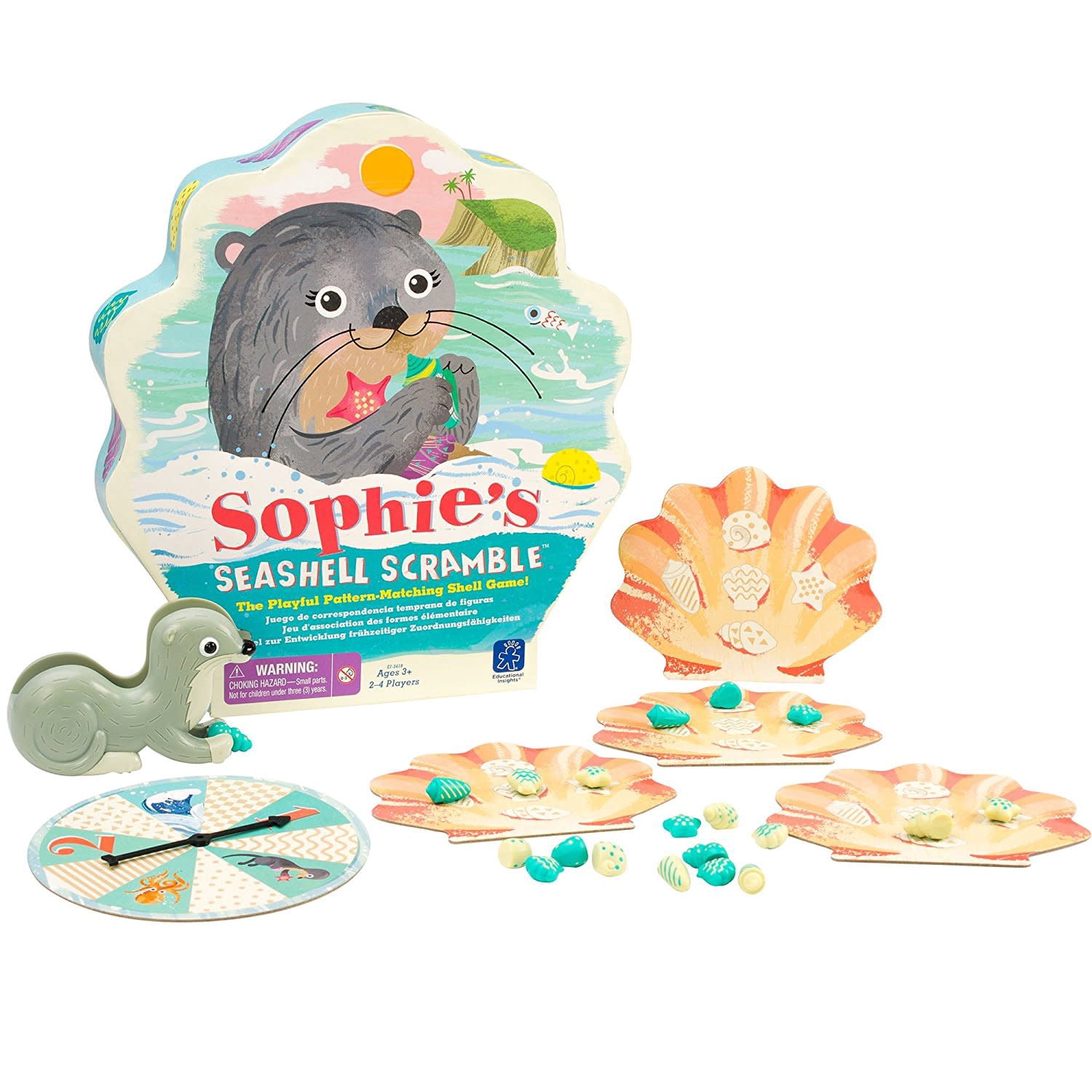 Educational Insights Sophie's Seashell Scramble, Pattern Matching Board ...