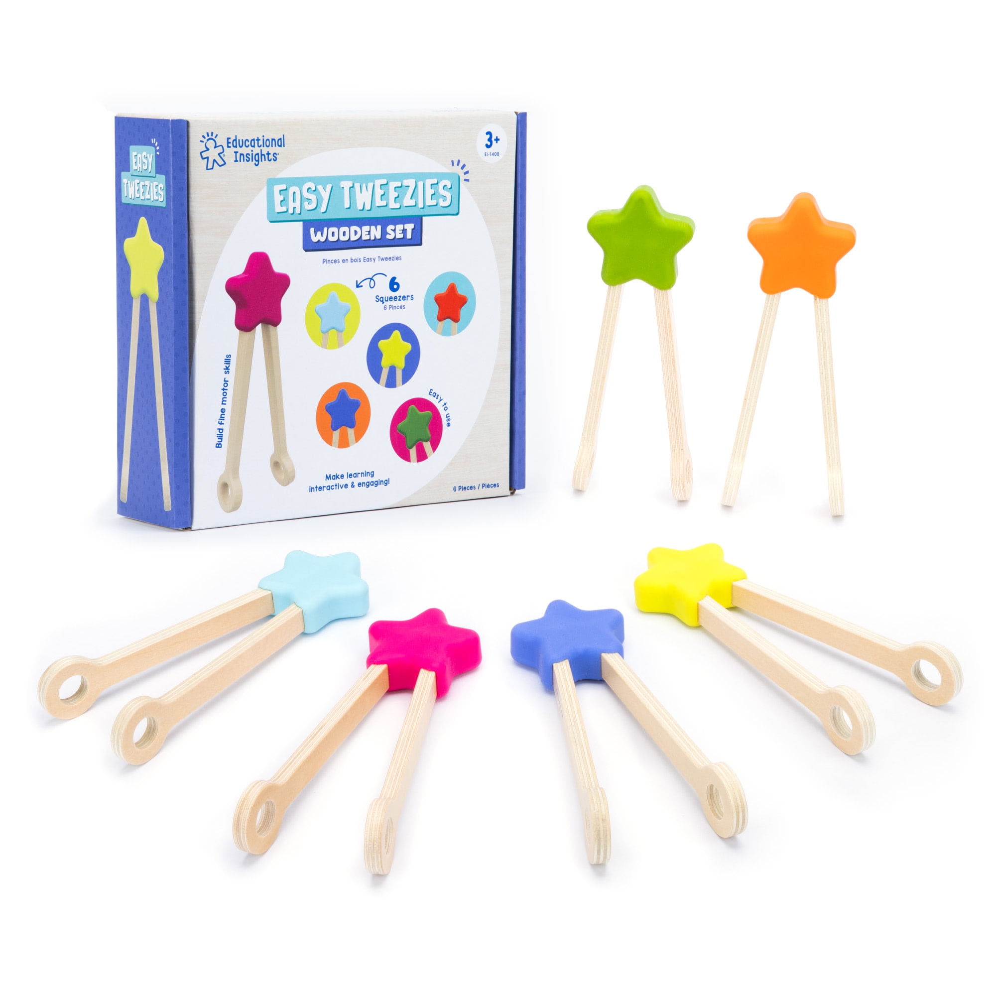 Insights Wooden Tweezers - Fine Motor Tools for Toddlers - Walmart.com