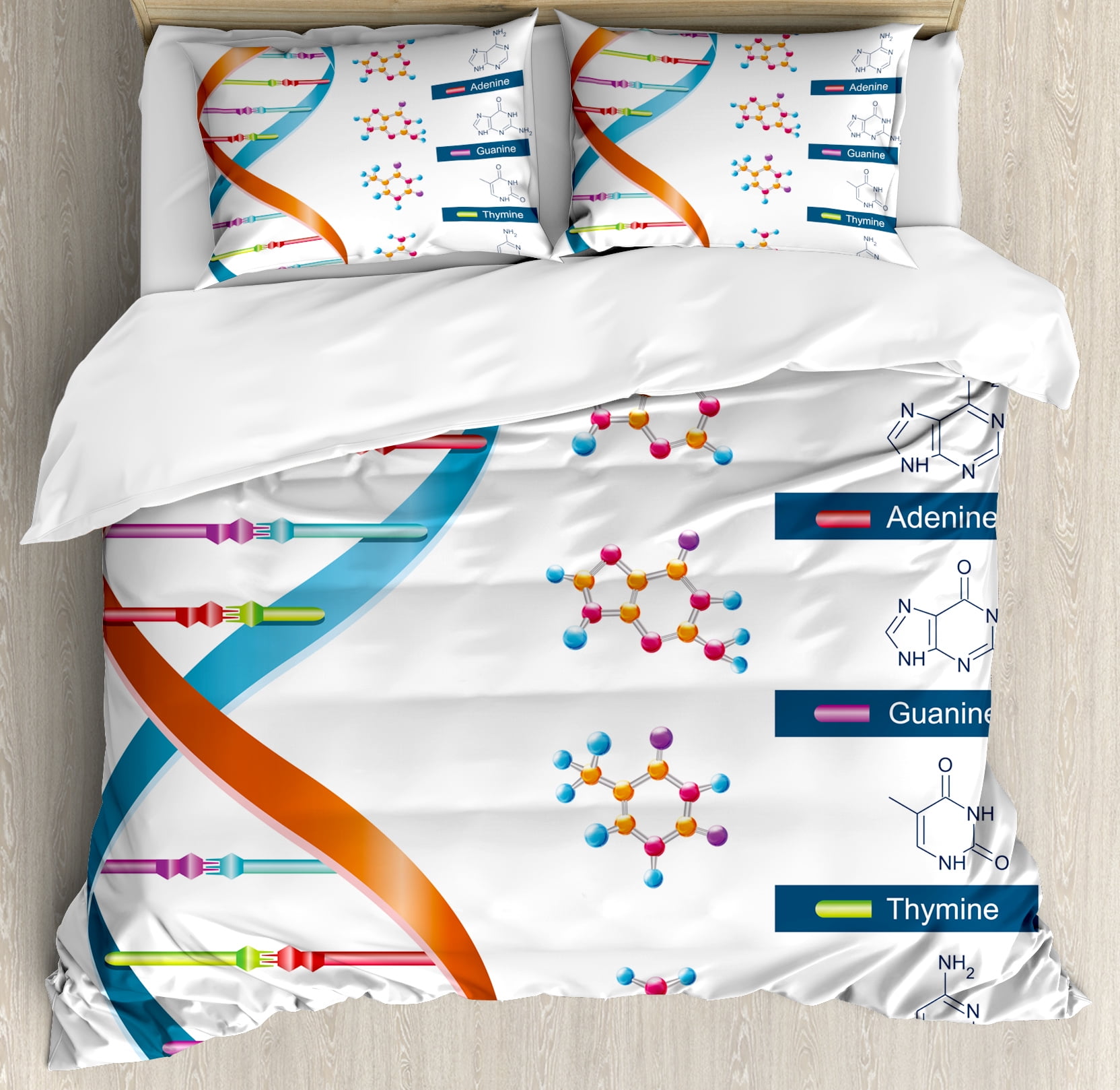 Educational King Size Duvet Cover Set, DNA Bases Chemistry Biochemistry ...