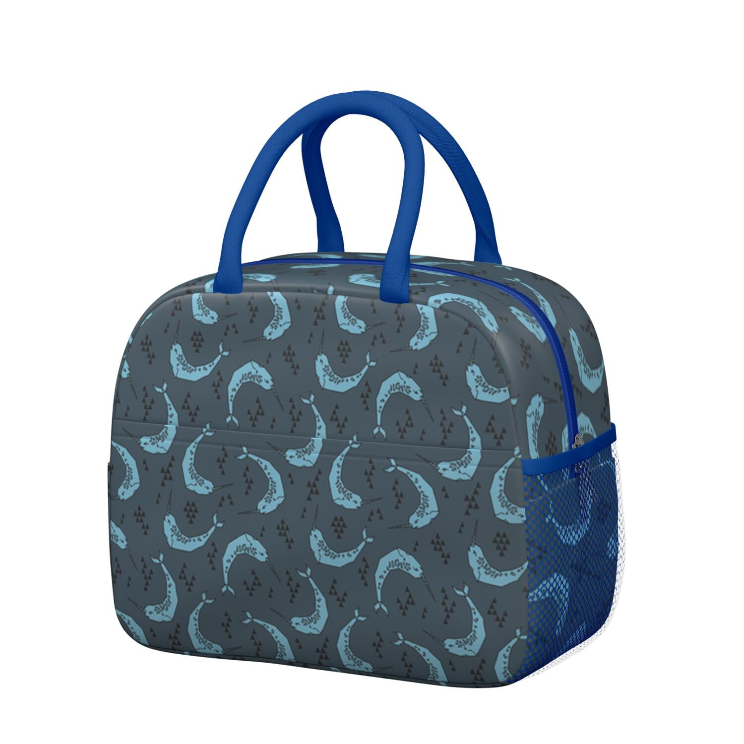 Educational Marine Life Chart Lunch Tote - Shark & Dolphin Watercolor Design Insulated Bag ...