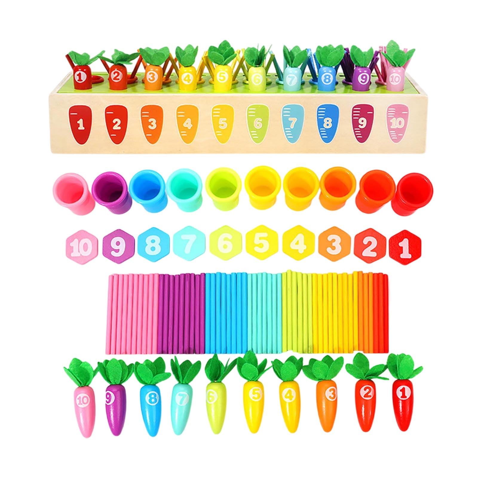 Educational Math Matching Toy for Kids Early Learning Carrot Pulling ...