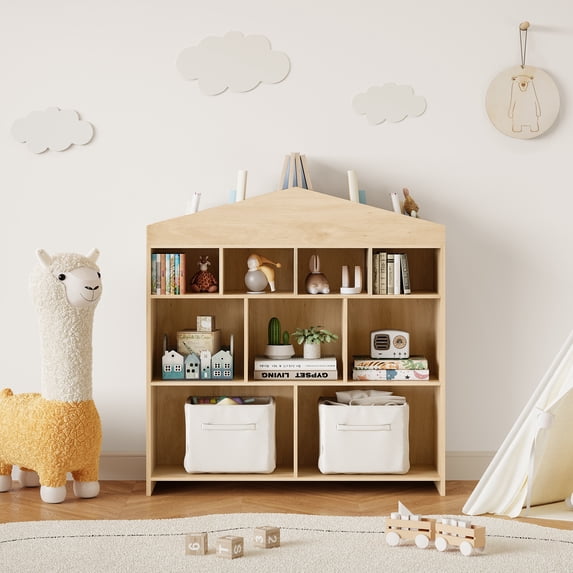 Educational Method Kids Bookshelf & Toy Storage Organizer - House ...