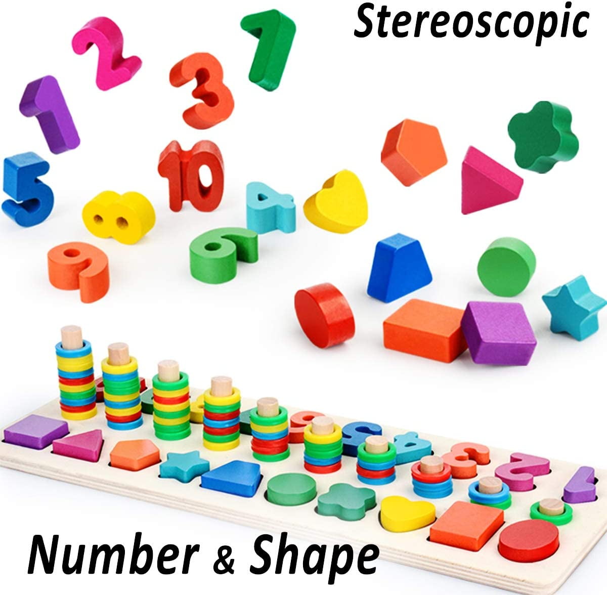 Educational Montessori Toys for Toddlers,Toddler Number Puzzles Sorter ...