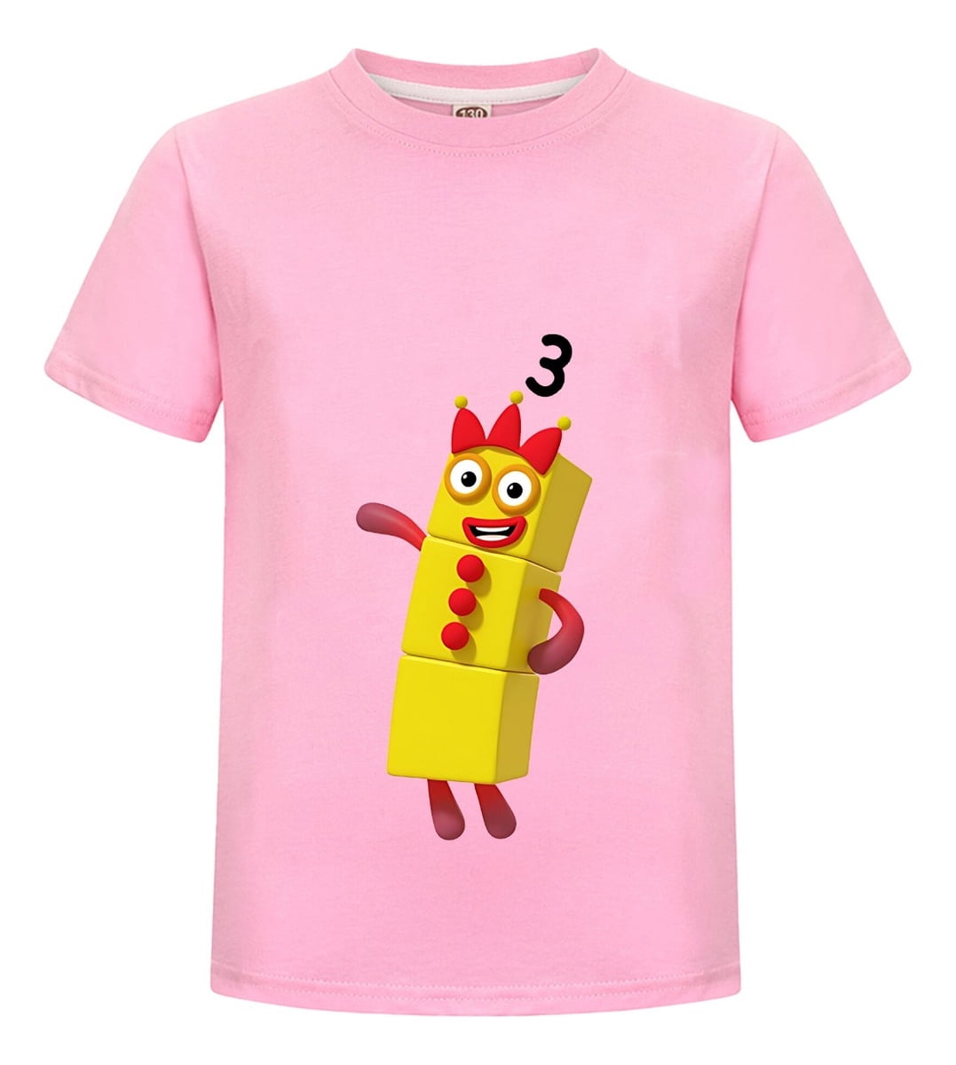 Educational Number blocks 3 Tee for Boys Girls – Cartoon Math Character ...