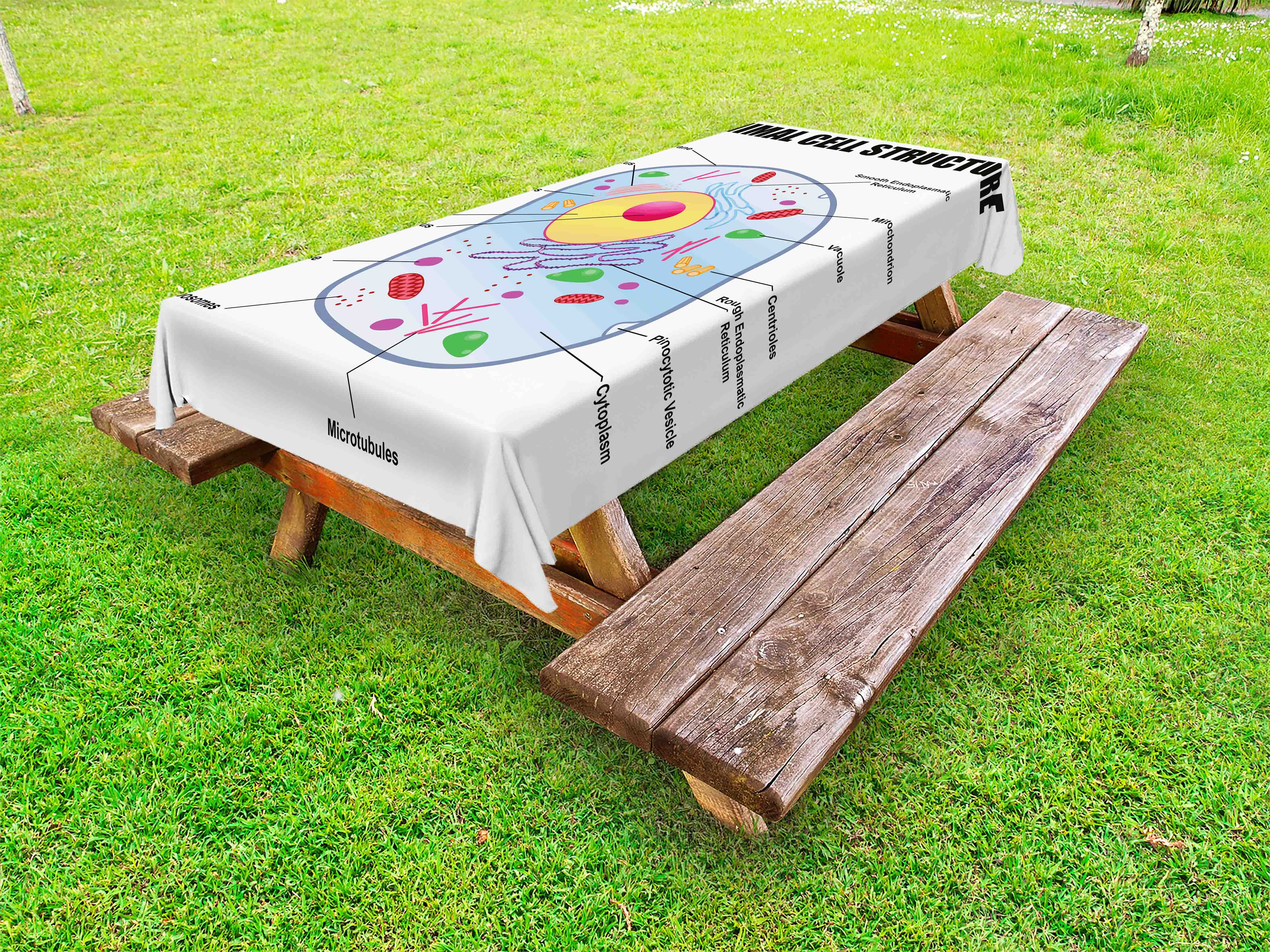 Educational Outdoor Tablecloth, Microbiology Theme Animal Cell ...