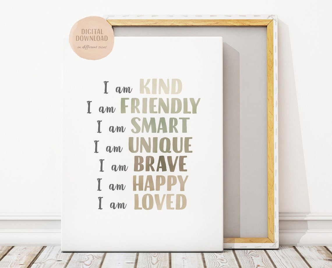 Educational Poster, Daily Affirmations Poster, Positive Playroom ...