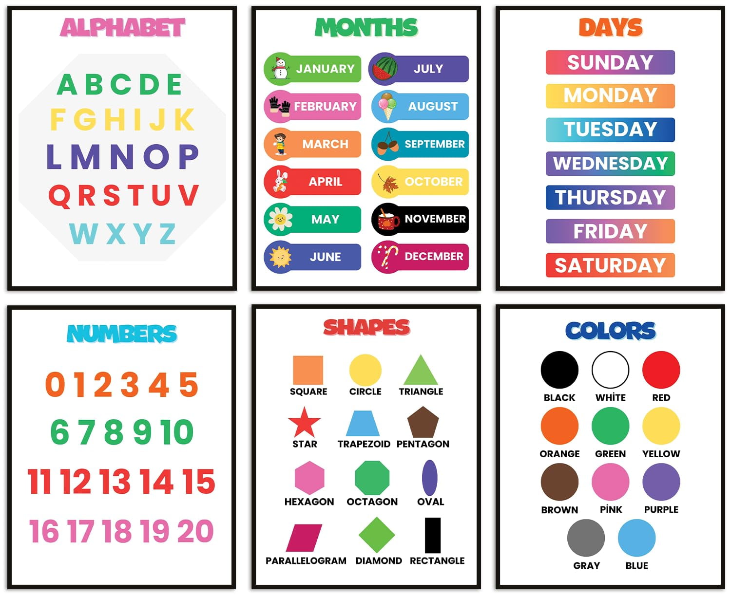 Educational Posters, Homeschool Decorations, Preschool Wall Decor for ...