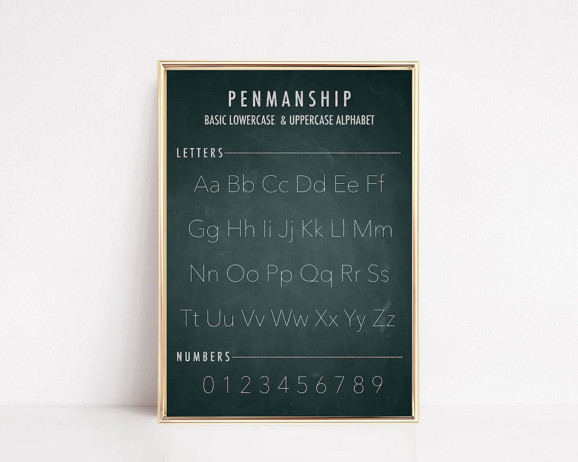 Educational Posters Writing Chart Alphabet Poster Homeschool Printables ...