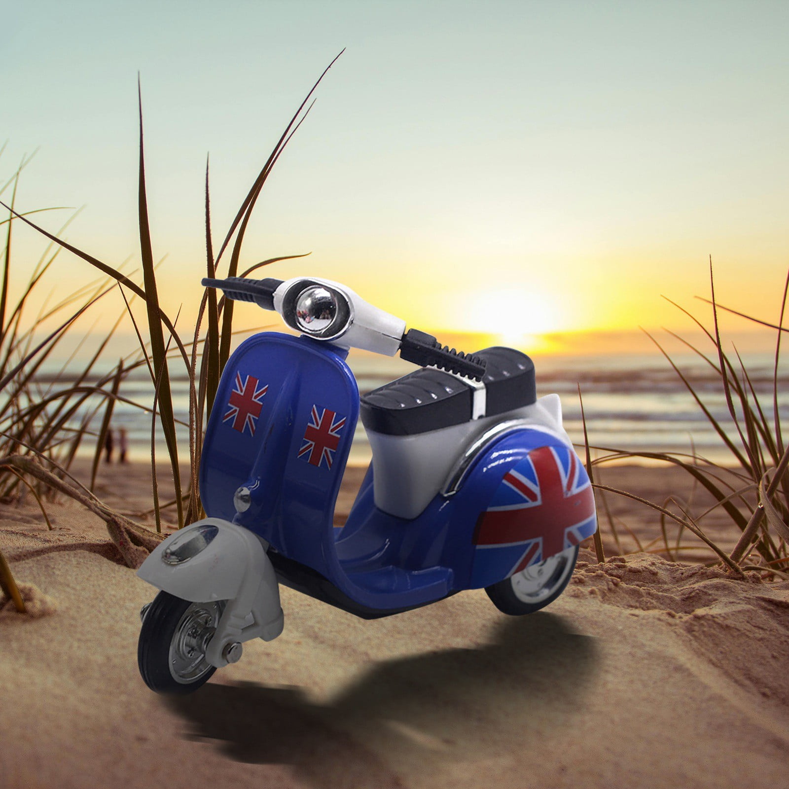 Educational Pull Back Motorcycle Toy Alloy Retro Scooter Model ...