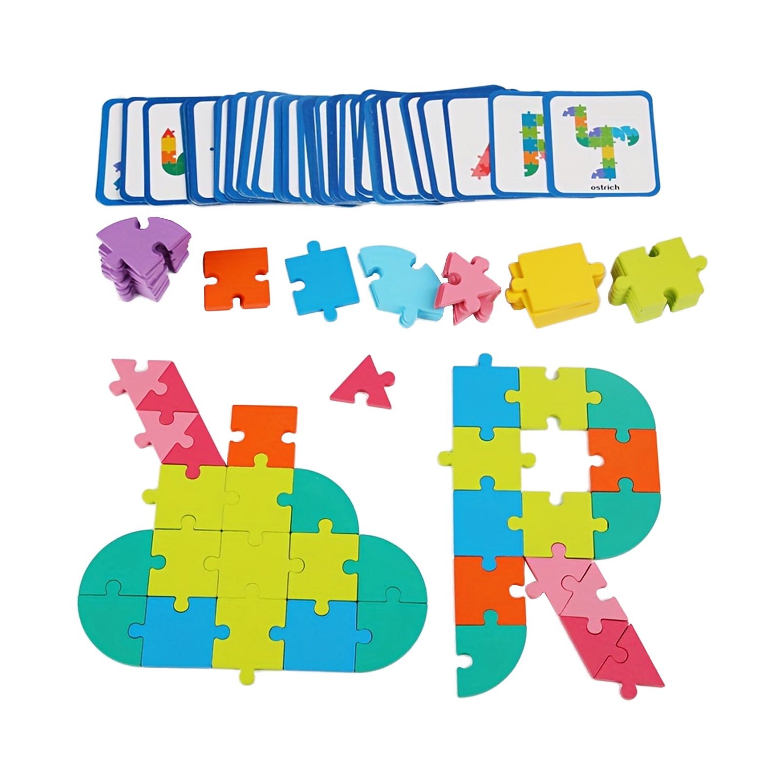 Educational Puzzle Game Set for Kids with Challenge Cards and ...