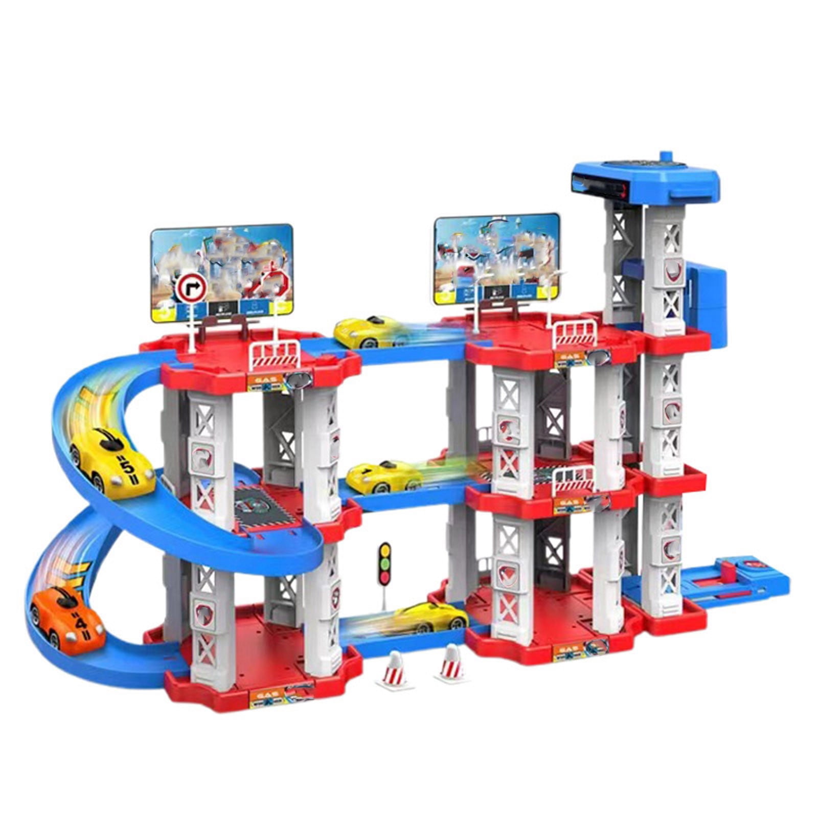 Educational Rail Car Toy Parking Lot for Children DIY Assembled City ...
