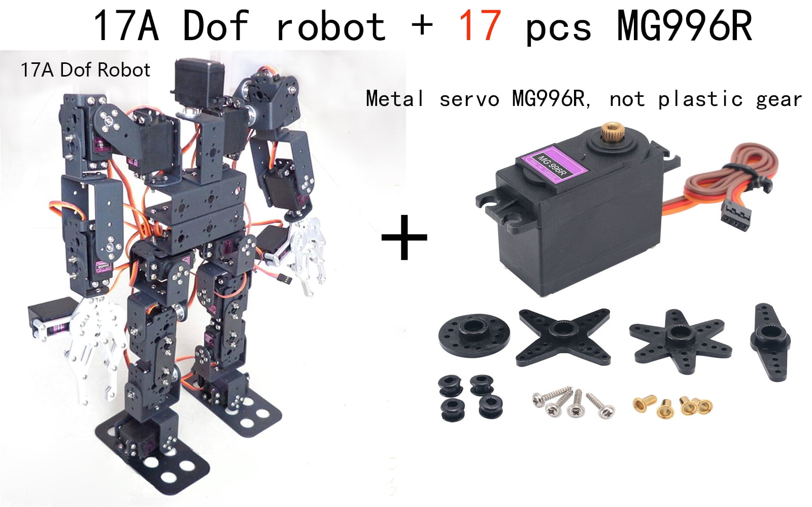 Educational Robot Kit for Arduino UNO Control 17 DOF Biped Robot ...