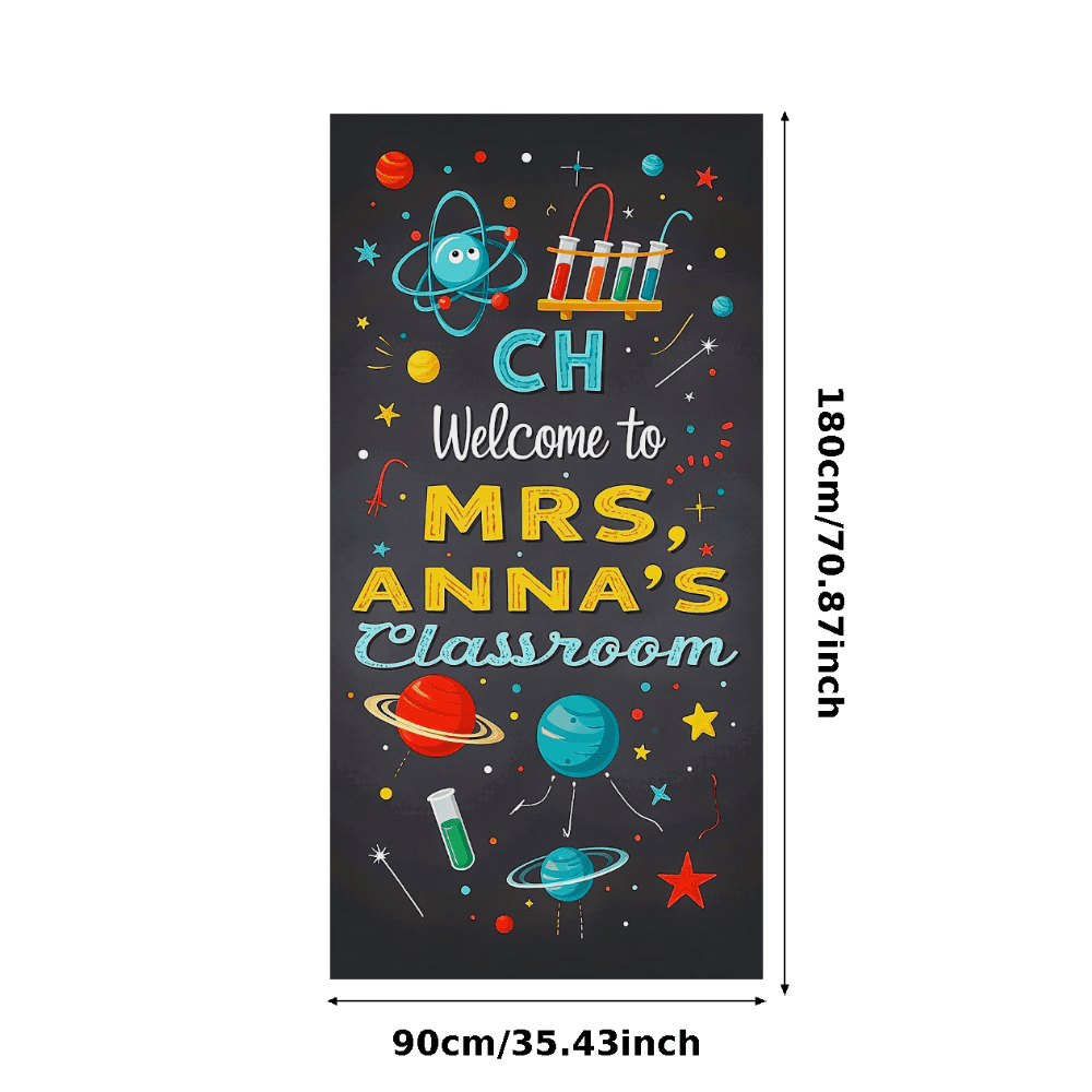 Educational Science Themed Welcome Banner for Mrs ANNA Classroom Party Supplies Backdrop ...