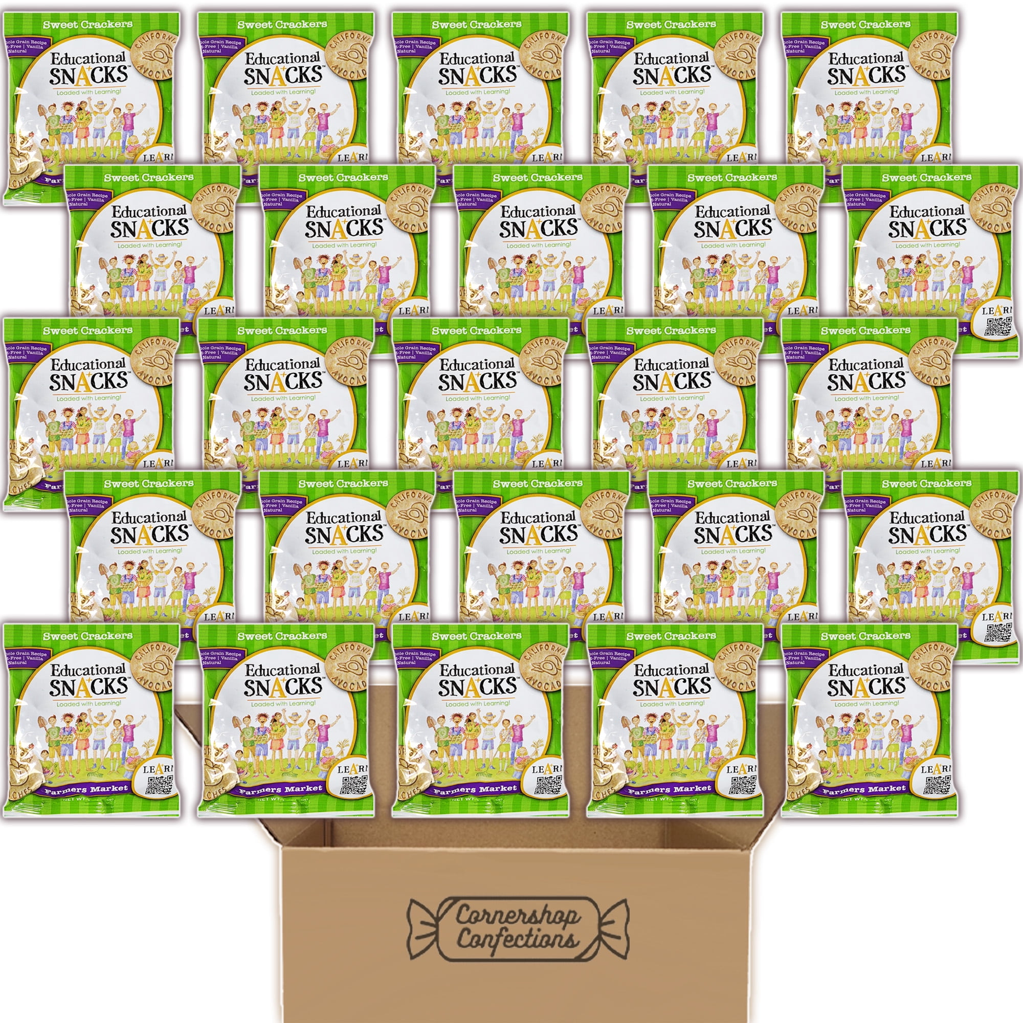 Educational Snacks, Farmers Market Crackers, 25 Pack, Vanilla Sweetened ...