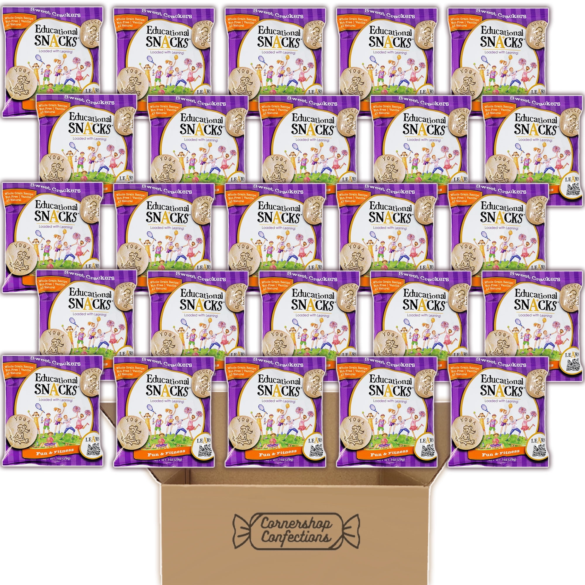 Educational Snacks Bulk Pack - Fun & Fitness - 25 Individually Sealed ...