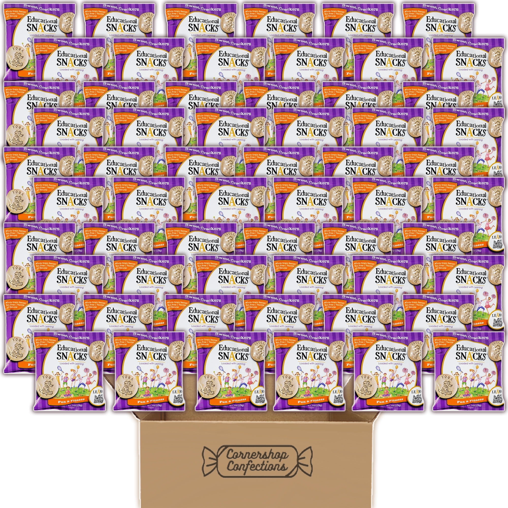 Educational Snacks Bulk Pack - Fun & Fitness - 60 Individually Sealed ...