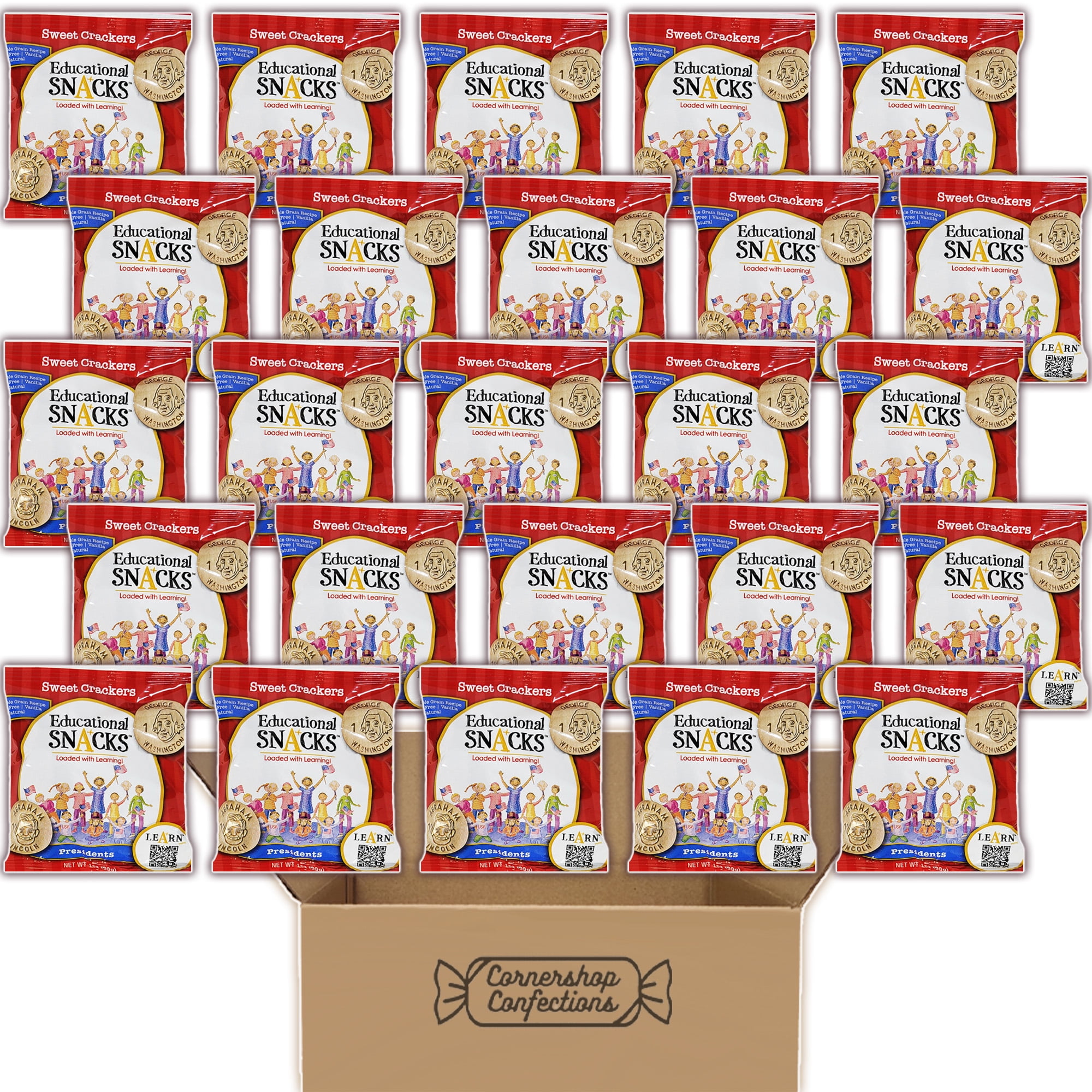 Educational Snacks Bulk Pack - Presidents - 25 Individually Sealed 1oz ...