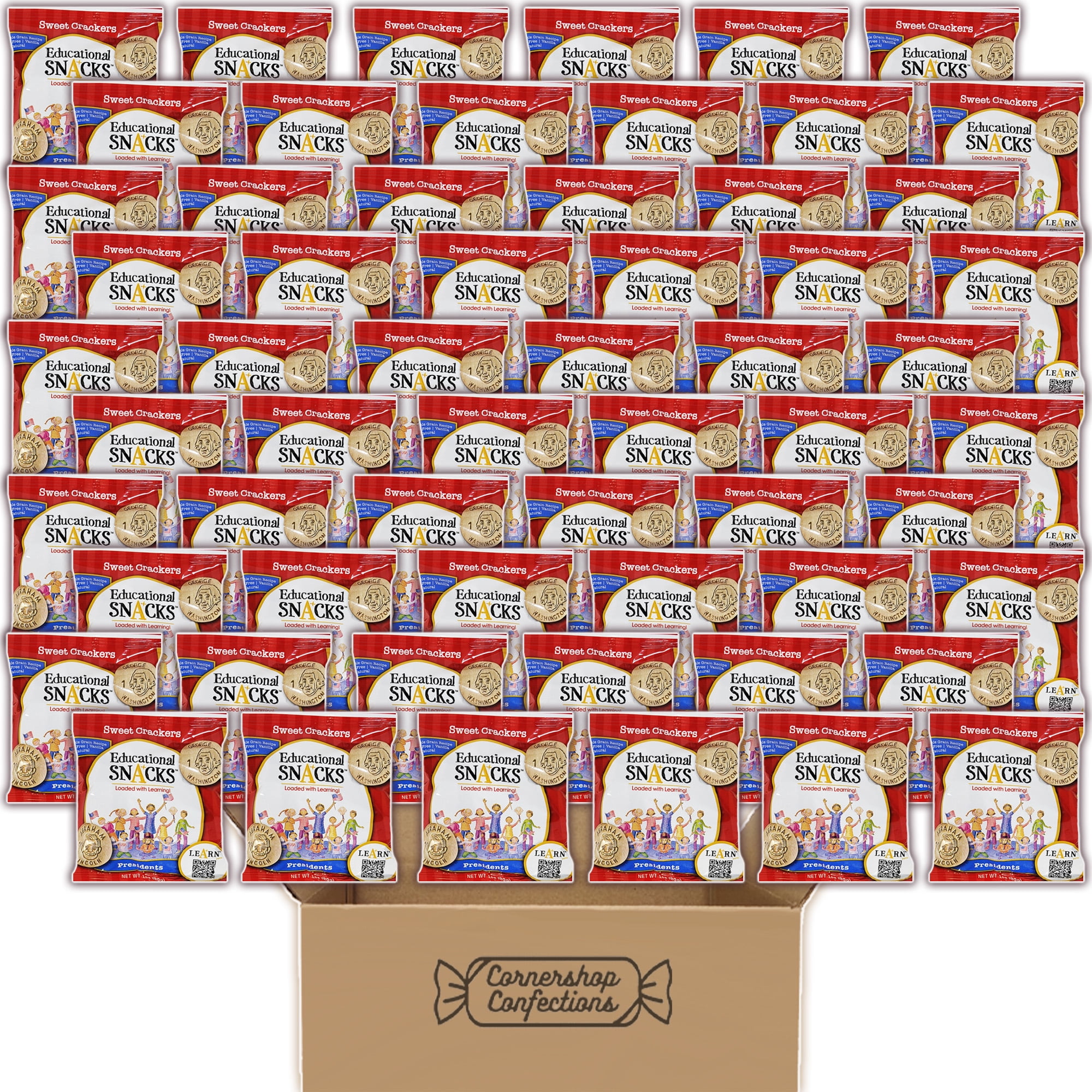 Educational Snacks Bulk Pack - Presidents - 60 Individually Sealed 1oz ...