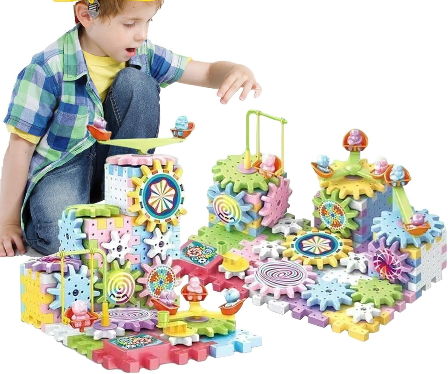 Educational Stem Electric Gears Blocks Toy-166Pcs Rotating STEM ...