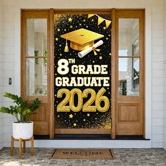 Educational Theme Next Stop High School Banner Graduation Elements ...
