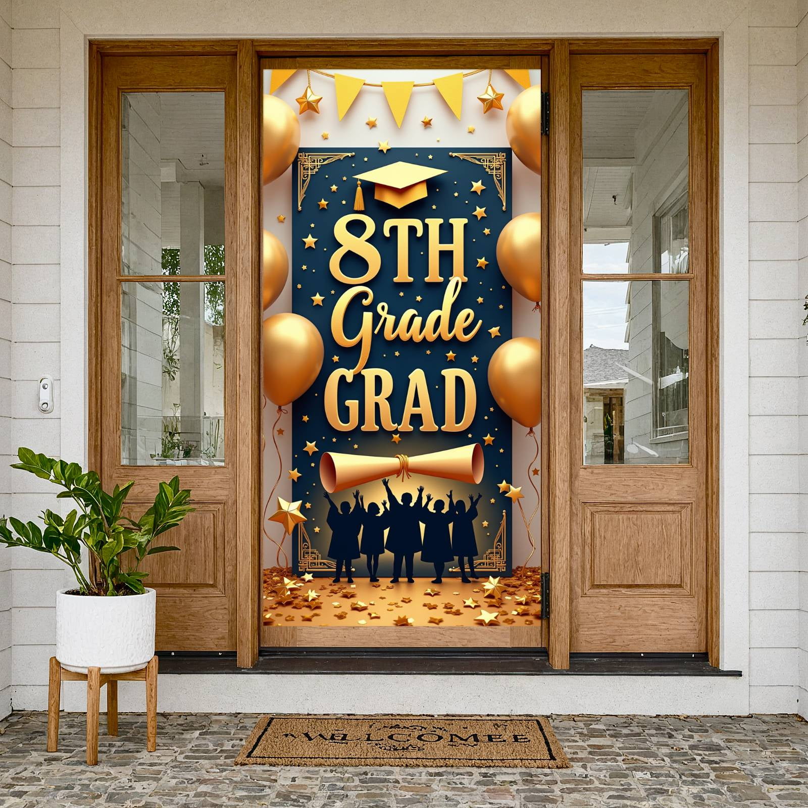 Educational Theme Next Stop High School Banner Graduation Elements ...
