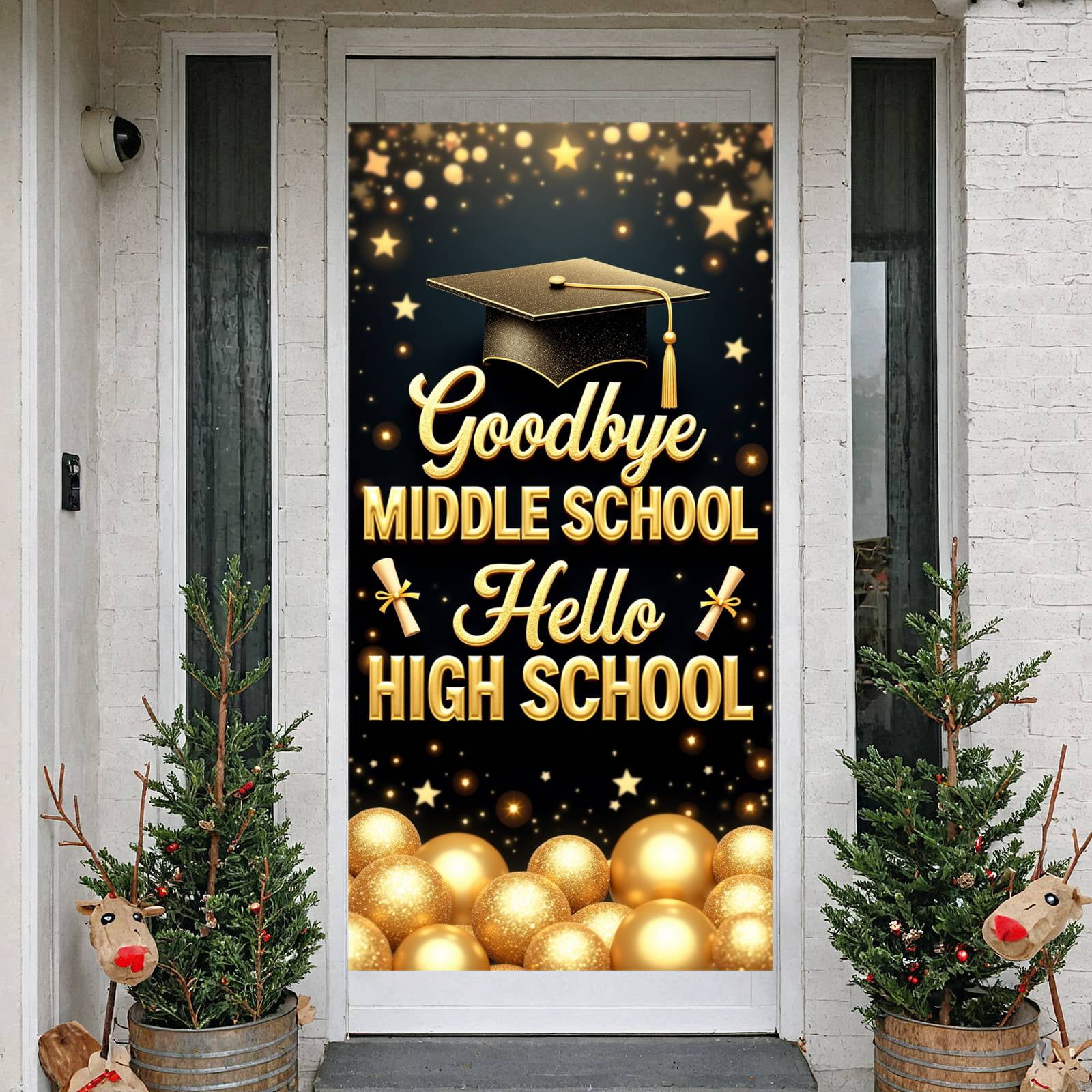 Educational Theme Next Stop High School Banner Graduation Elements ...