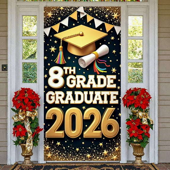 Educational Theme Next Stop High School Banner Graduation Elements ...