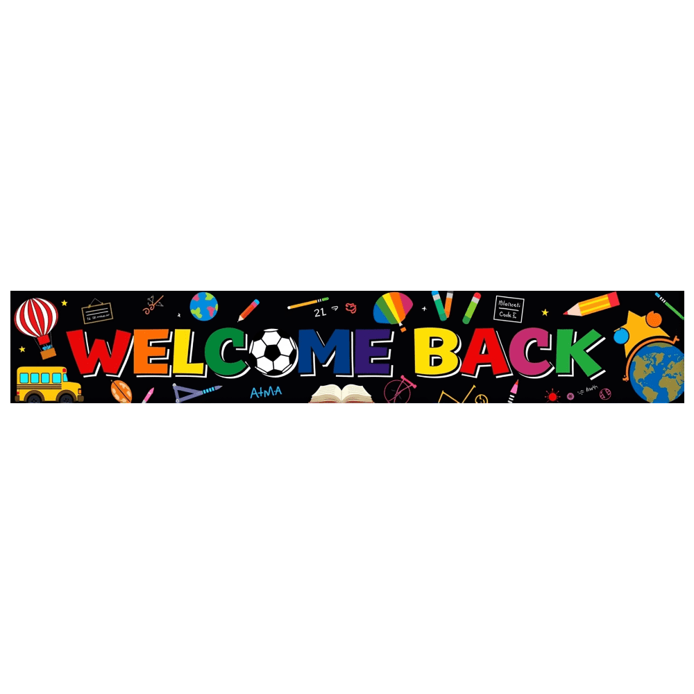 Educational Theme Welcome Back Banner Fun Elements Classroom Decor for ...