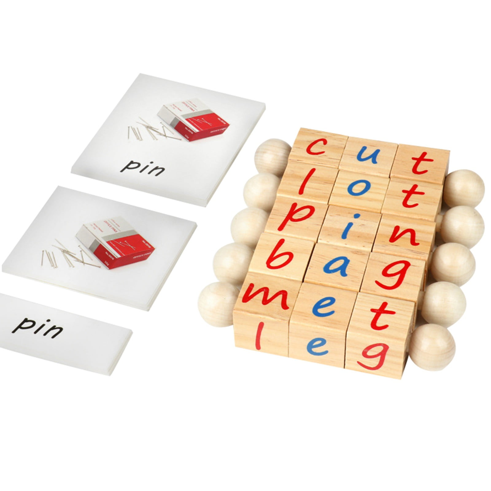 Educational Toy Montessori Words Building Blocks Alphabet Teaching ...