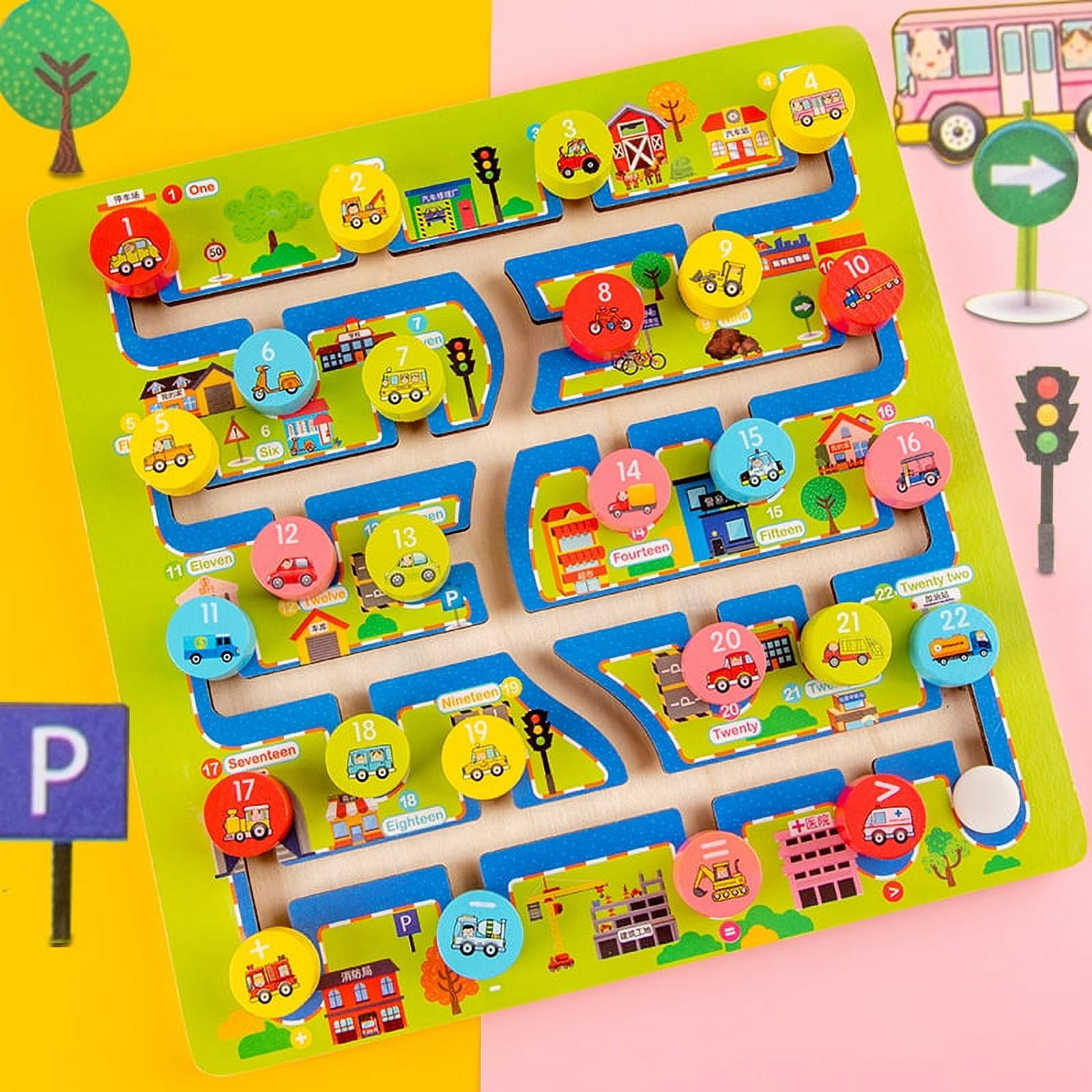 Educational Toys for Kids Toddler Number Puzzles Sorter Counting Shape ...