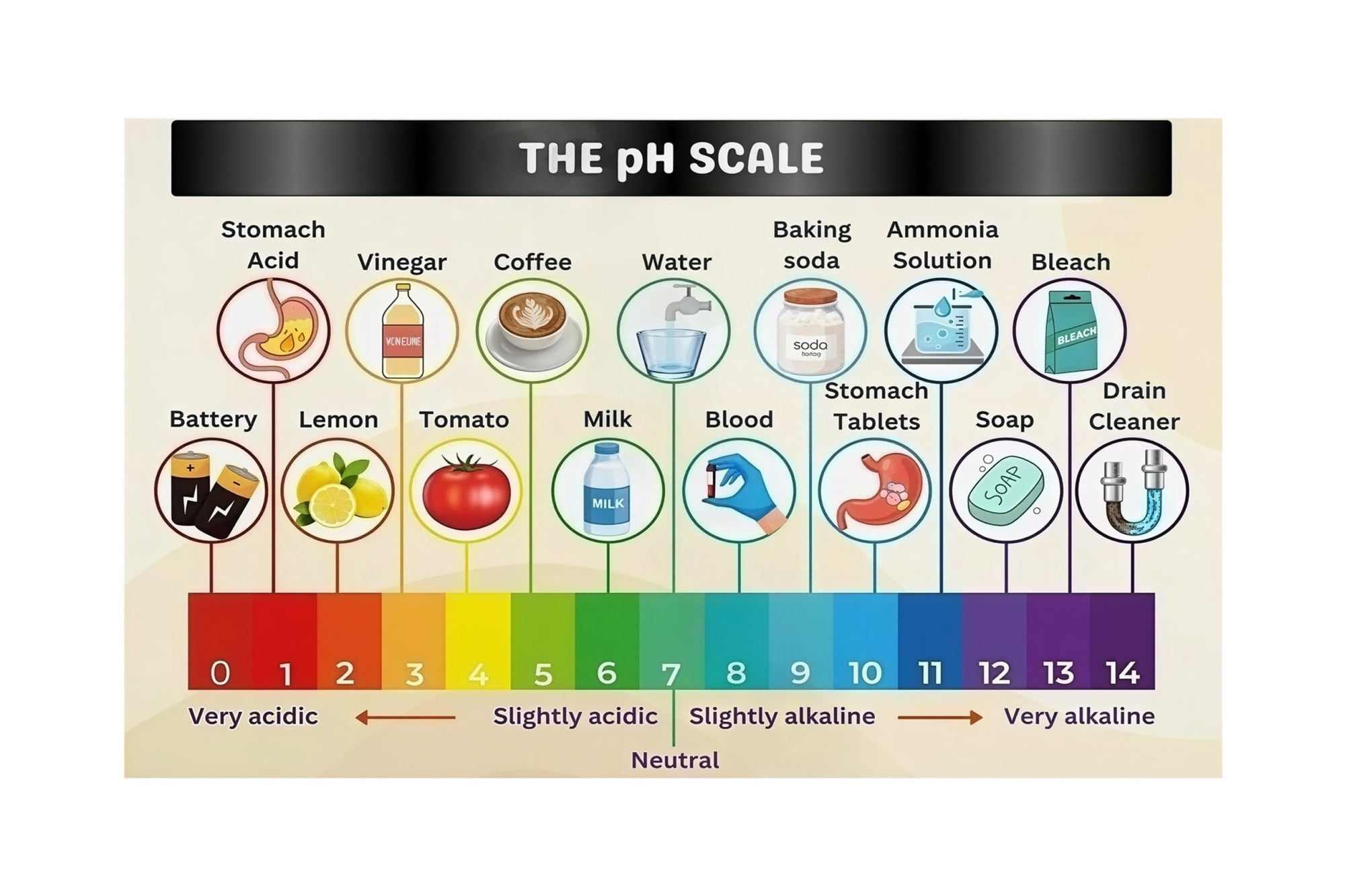 Educational Wall Art pH Scale Chart Poster Canvas Print Science ...