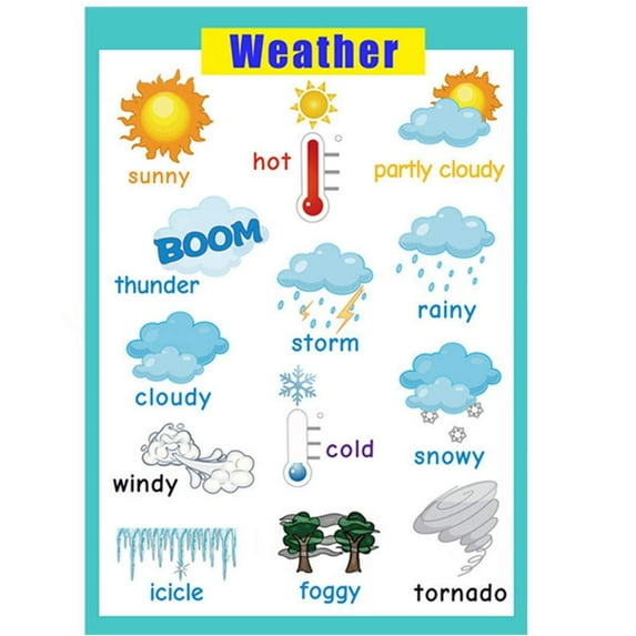 Educational Weather Posters | Laminated Charts For Preschool Classroom ...