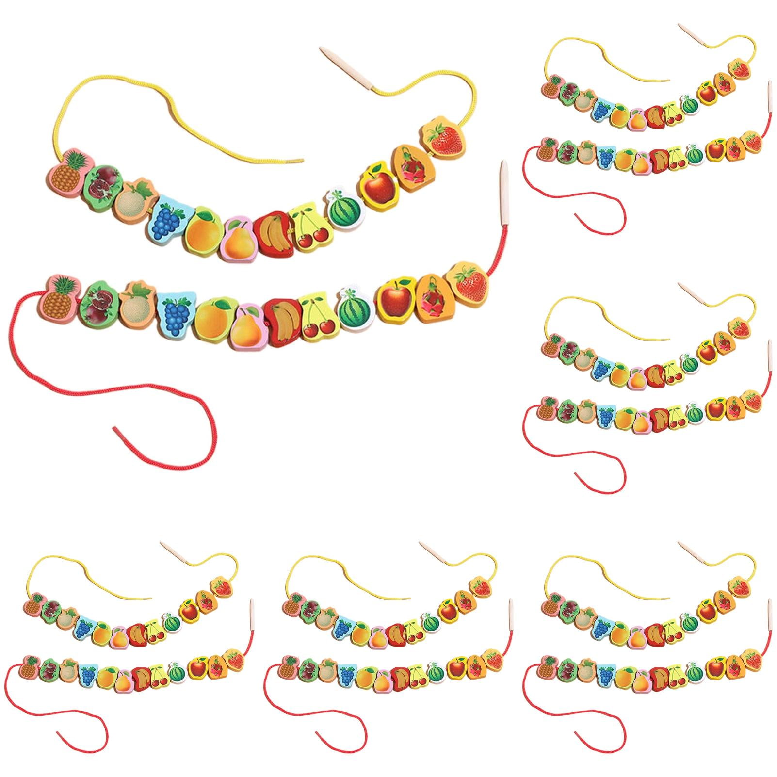 Educational Wooden Lacing Beads Toys for Toddler 3 4 5 Year Old, Farm ...