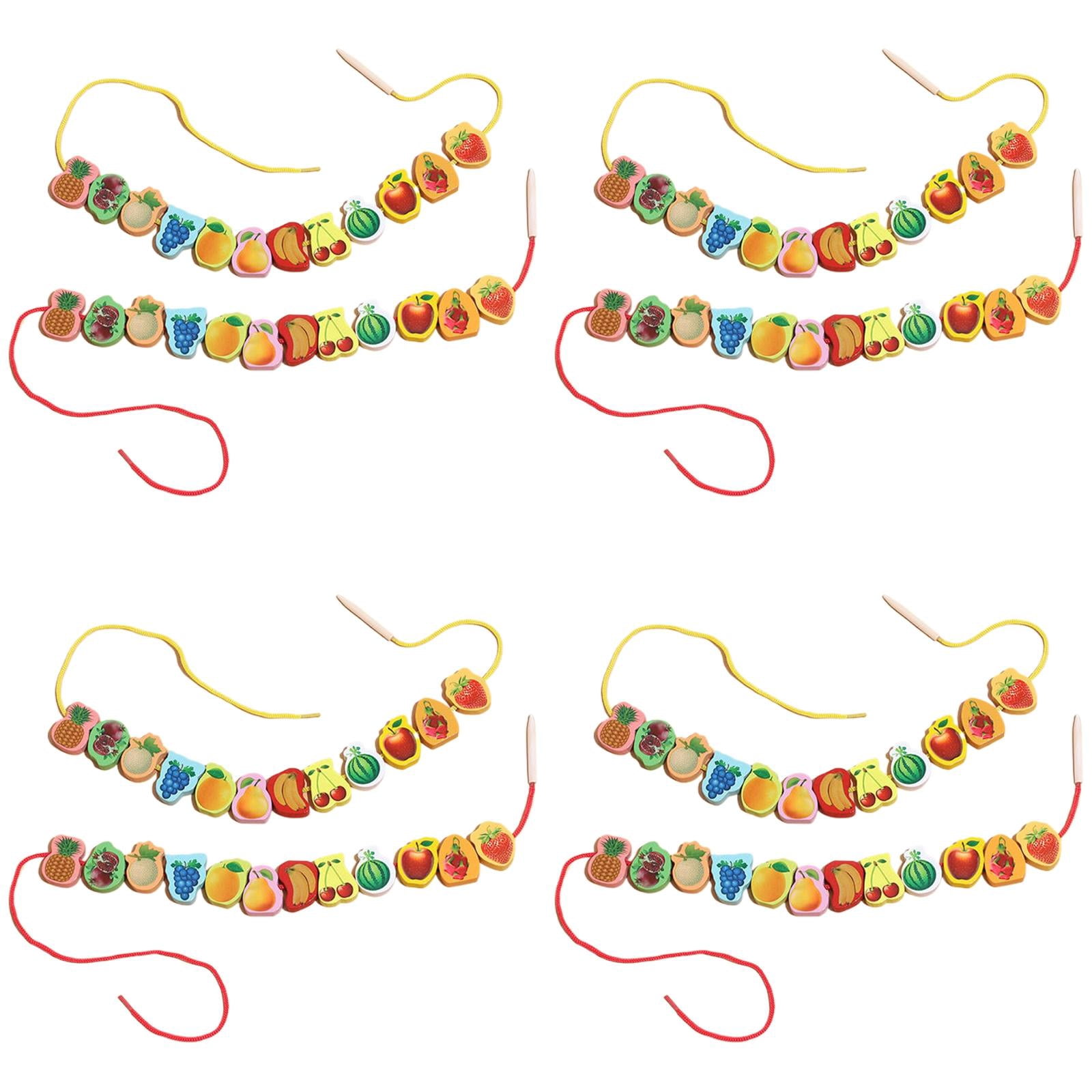 Educational Wooden Lacing Beads Toys for Toddler 3 4 5 Year Old, Farm ...