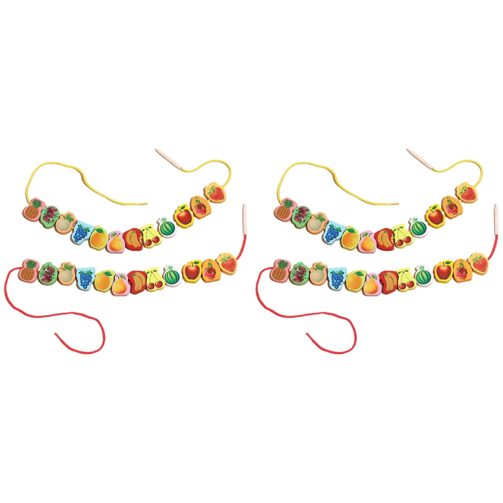 Educational Wooden Lacing Beads Toys for Toddler 3 4 5 Year Old, Farm ...