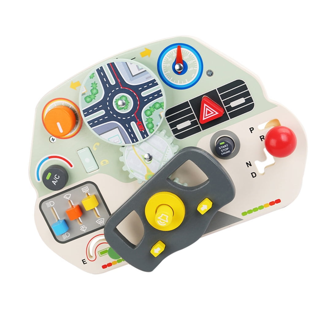 Educational Wooden Steering Wheel Boards for Kids Hand-Eye Coordination ...