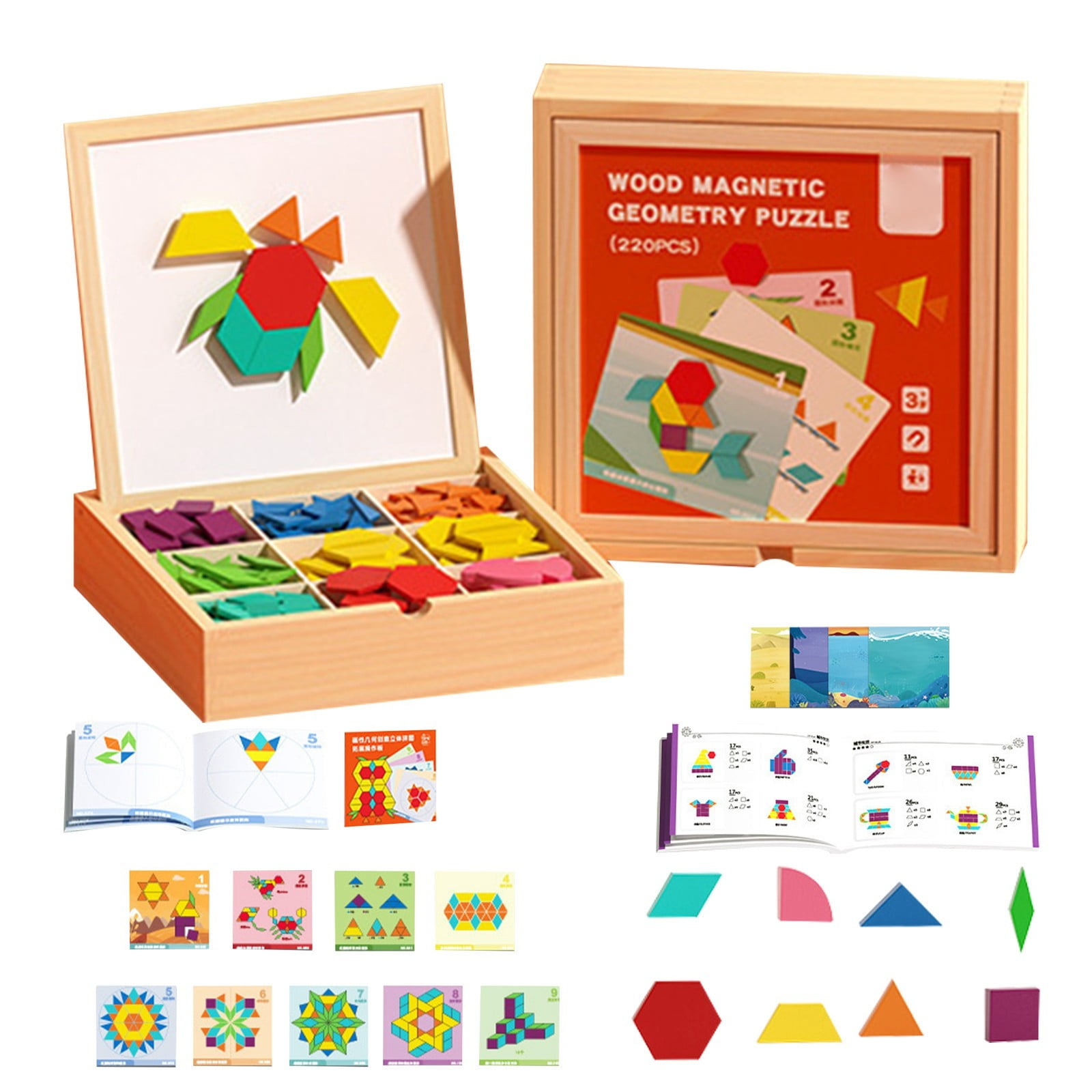 Educational Wooden Tangram Puzzle for Kids - Geometric Building ...