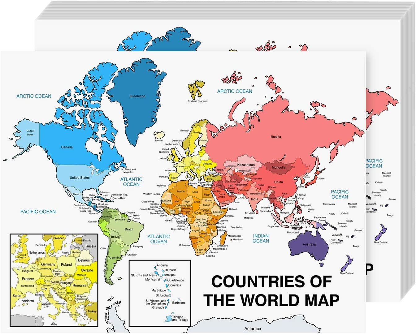 Educational World Map – Global Geography Map Wall Poster | Great ...