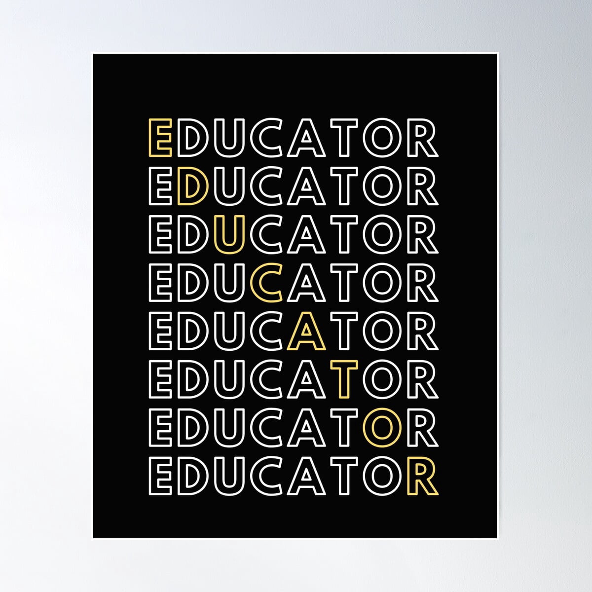 Educator T Shirt Poster Wall Art, Modern Wall Decor For Living Room ...