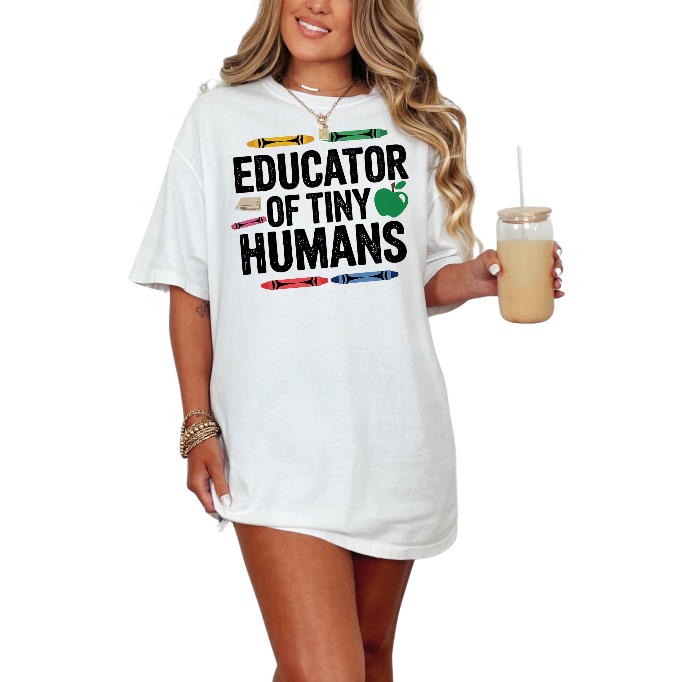 Educator of Tiny Humans T-Shirt, Funny Teacher Shirt, Cute Teacher Gift ...