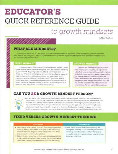 Pre-Owned Educator's Quick Reference Guide to Growth Mindsets - Walmart.com