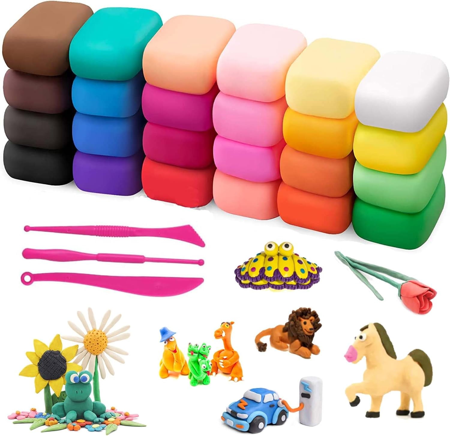 Edunwind Air Dry Clay kit for Kids 36 Colors Super Light Magic Clay ...