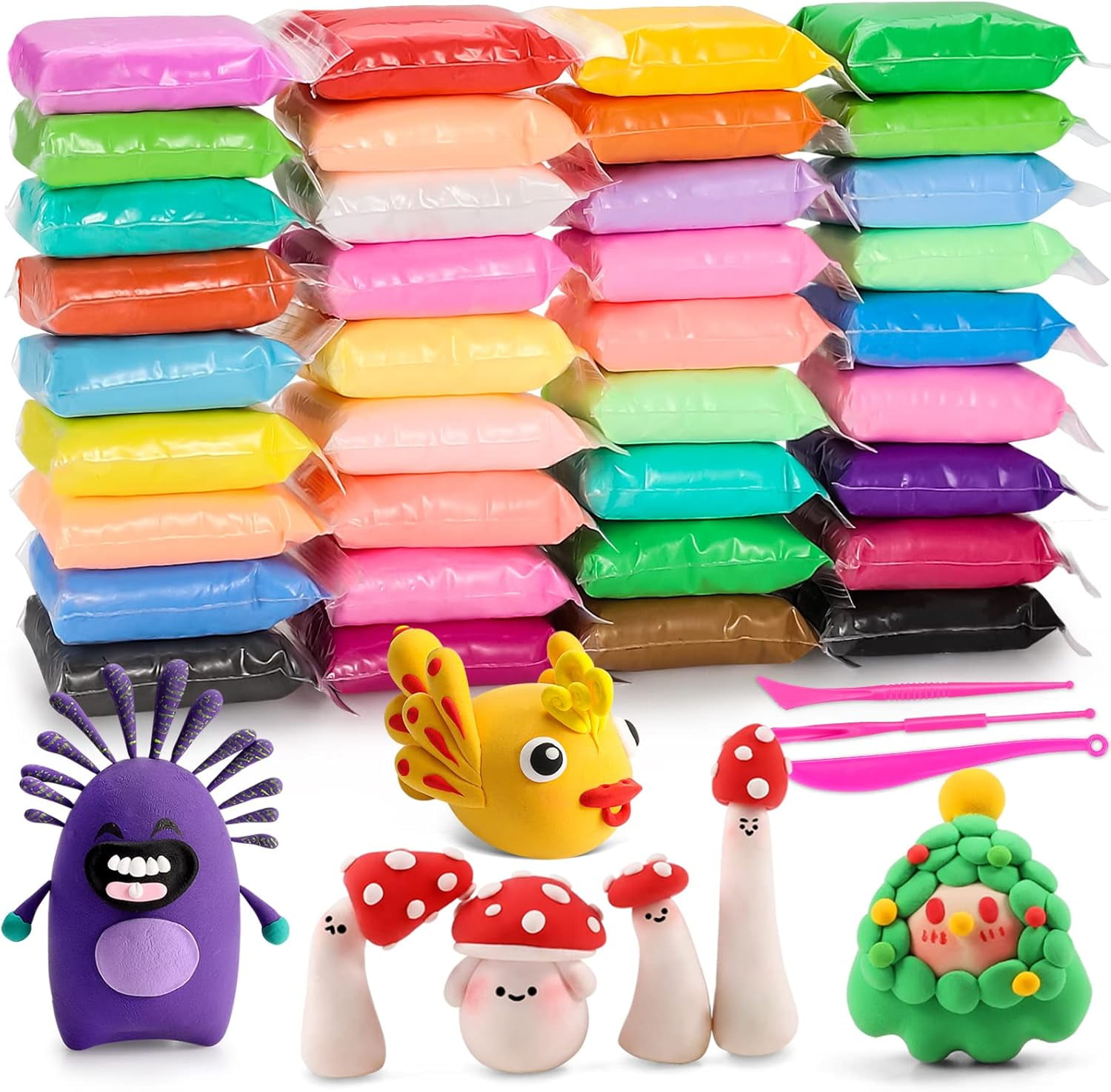 Edunwind Deals Air Dry Clay kit 12 Colors Non-Toxic Self Drying Soft ...